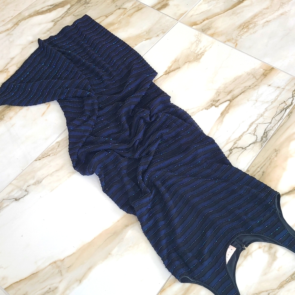 Elegant Azure Midi Dress - Gem